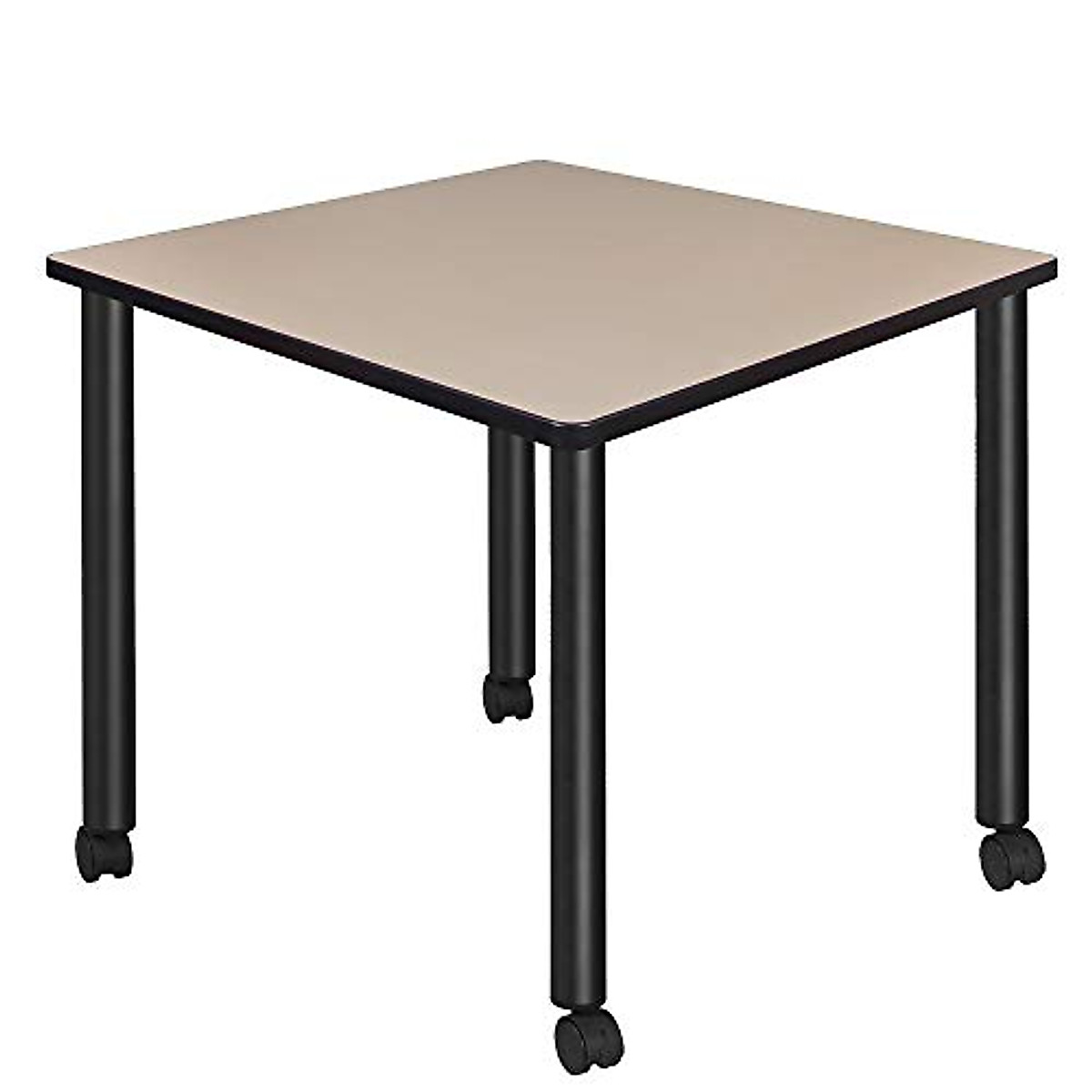 Kee Post Table Leg with Casters (Set of 4)- Black