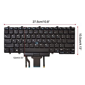 SUNMALL Backlit Keyboard Replacement Compatible with Dell Education（Latitude ） E5450 E5470 E5480 E7450 P40G E7470 E7480,Latitude 14 5480 5488 5490 5491 7480 7490 with Pointer US Layout