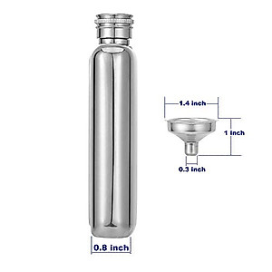 HIDORAN 6oz Shiny Hip Flask Stainless Steel Pocket Container for Drinking Thickening Hip Flasks with Funnel Curved Pocket Flask for Liquor Leak-Proof Mirror-Like Finish Silver