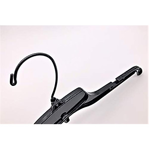 NAHANCO 28800BH Black Plastic Top Hanger, Heavy Weight, Black Hook, 17" (Bulk Pack of 100)