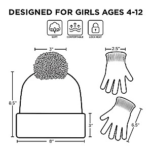 Disney Frozen Winter Hat and Kids Gloves Set, Elsa and Anna Beanie for Ages, Dark Purple, Little Girl Age 4-7