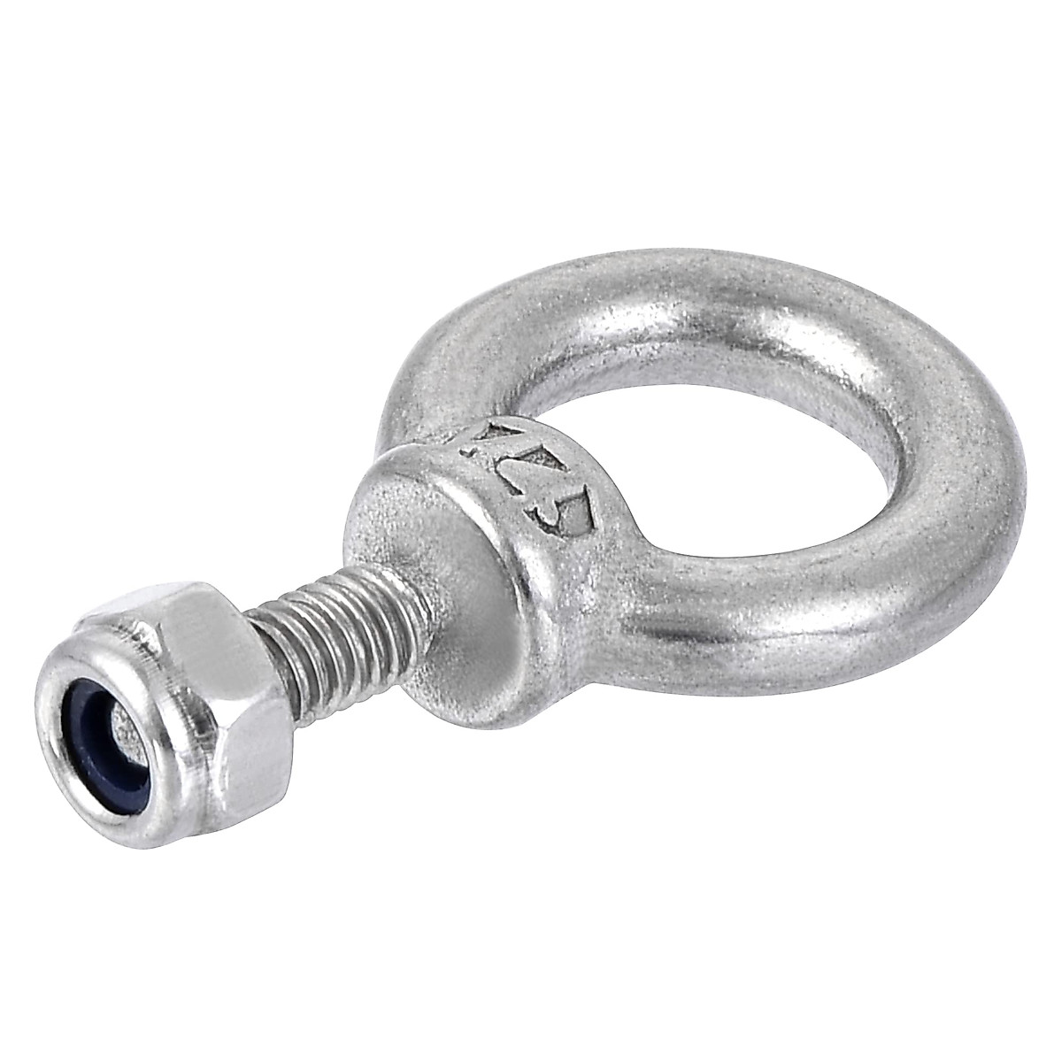 uxcell Lifting Eye Bolt M4 x 11mm Male Thread with Hex Screw Nut for Hanging Securing Chain Wire Rope, 304 Stainless Steel, 6 Sets