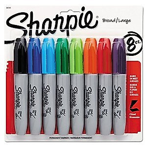 Sharpie 38250Pp Permanent Marker 5.3Mm Chisel Tip Assorted 8/Set (San38250pp)