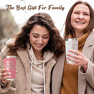 Petalsun Personalized Tumbler with Names, Custom Travel Coffee Tumbler - 16 Designs, 10 Colors, 20oz tumbler with lid and straw, Personalized Birthday Gifts for Mom Women Men Anniversary