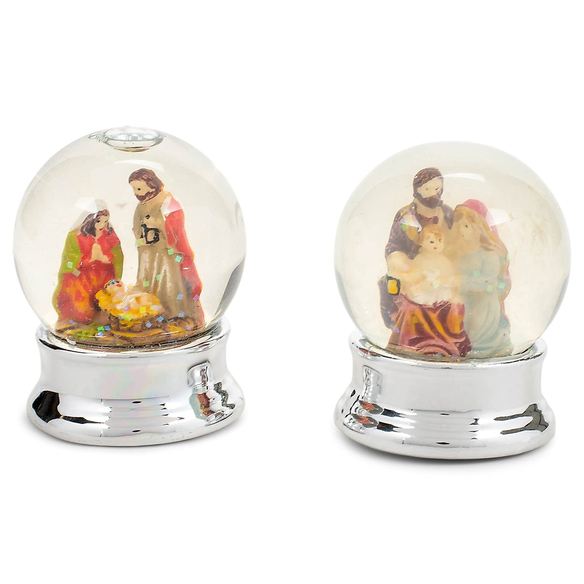 Dicksons Holy Family Christmas Nativity Snow Globes 2 Assorted, 12 Pack