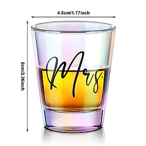 2 Pieces Mr and Mrs Glasses Bride and Groom Wedding Wine Glasses Funny Bride Wine Glass 2 oz Wine Glasses Mr and Mrs Engagement Gifts Stemless Wine Glass for Newlyweds Couples