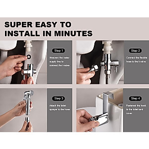 YUNZHIZHAO Powerful Handheld Bidet Sprayer for Toilet/Bathroom, Multi-Purpose Spray with Complete Premium Accessories
