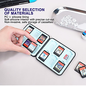 DLseego Cute Game Case for Switch Lite/Switch/Switch OLED, 12 Slots Game Cards Holder and 12 Micro SD Card Slots, Portable Game Card Storage Cartridge Box