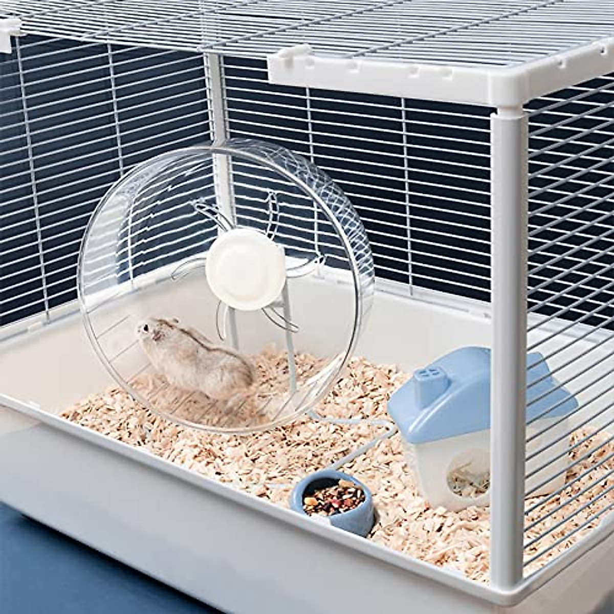 Super-Silent Hamster Exercise Wheels, Quiet Spinner Hamster Running Wheels with Metal Stand Quiet Spinner Plastic Running Wheel for Dwarf Syrian Hamster Gerbils Or Other Small Animals (10.6IN (27CM))