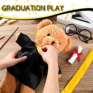 Graduation Bear Clothes Graduation Hat with Yellow Tassel Diploma Gown Outfit Plush Toy Cute Gown Clothes Accessories Fits Most 13 Inch Plush Bear Doll Small Stuffed Animal Graduation Costume