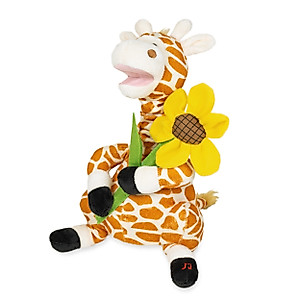 Cuddle Barn - Gerry | Giraffe Animated Stuffed Animal Plush, Neck Grows and Mouth Moves Sings Your Love Lifts Me Higher 12 inches