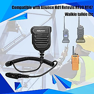 Ailunce HD1 Shoulder Speaker Microphone IP55 Anti-Splash 3.5mm Audio Jack Compatible with HD1 Retevis RT29 RT48 RB23 RT47 RB46 RT47V RT87 RT83 RT82 Walkie Talkie (1 Pack)