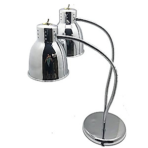 KOUWO Food Heat Lamps with Dual 250w Bulbs Food Warmer Lights Food Heating Warmer Lamp Restaurant Kitchen Buffet Warmer Table (Double Head)