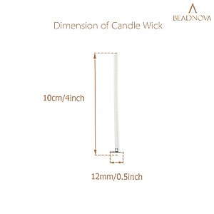 BEADNOVA Candle Cotton Wicks 4 Inch 150pcs Short Candle Making Wicks Cotton Wicks for Candle Making DIY