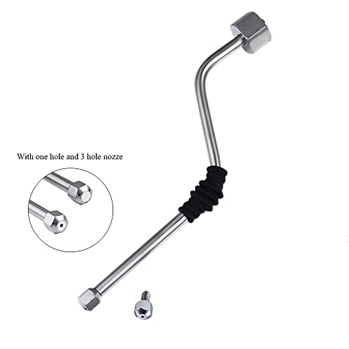 Steam Wand Upgrade with Additional 3 Hole Tip Nozzle for Delonghi Dedica EC685/680, SMEG and Rancilio Silvia (V1/V2) (With two nozzle)