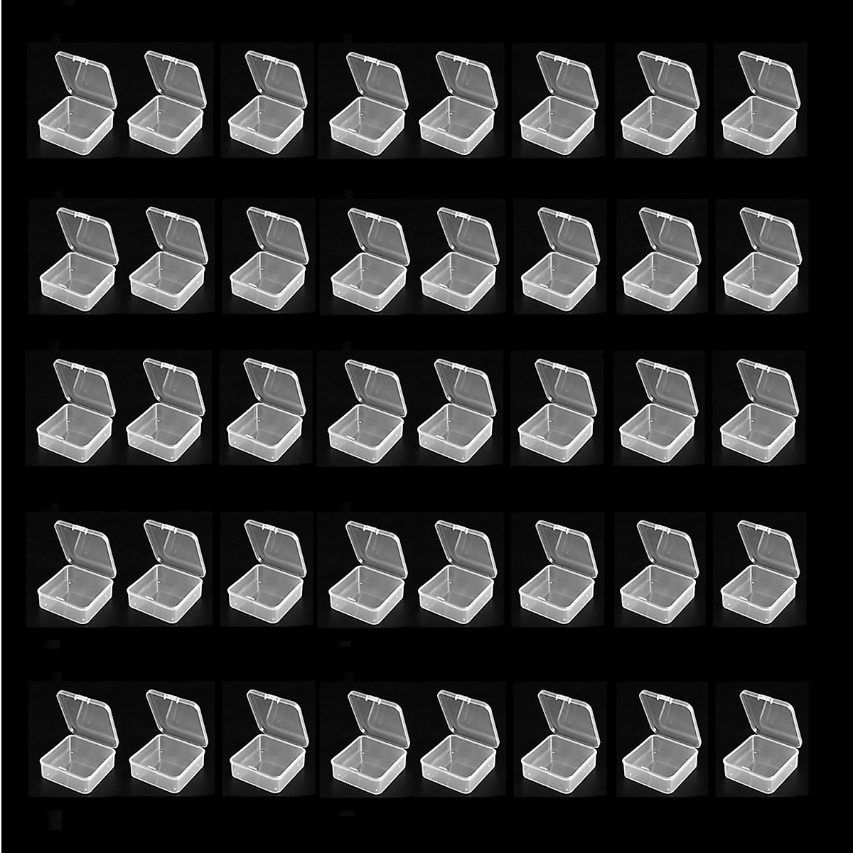 Pcxino 40 Pack 4.5 cm Small Plastic Containers with Lids,Clear Plastic Beads Storage Containers Box for Small Items and Craft Projects