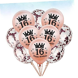 NOLITOY 20pcs 16 confetti balloons party balloons supplies printing balloons number ballons rose gold balloon garland decor birthday balloons latex balloons decorate balloon supplies baby