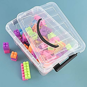 CadineUS Clear Storage Boxes, Latching Storage Bins with Lids Set of 6