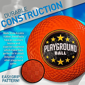 Franklin Sports Playground Balls - Rubber Kickballs and Playground Balls with carry bag For Kids - Great for Dodgeball, Kickball, and Schoolyard Games – 8.5” Diameter, Multicolor Pack of 6