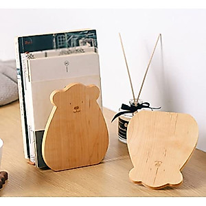 Bookends Animal Bear Modeling Bookends Metal Iron Decorative Bookshelf Book Ends Heavy Duty Bookend Desktop Organize Book Stand for Home Office Bedroom Book Holder
