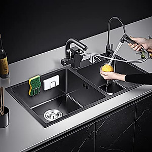 SENLIXIN Sponge Holder Self Adhesive Sponge Holder for Kitchen Sink Caddy Stainless Steel Rust Proof Waterproof Quick Drying (A-Silver)