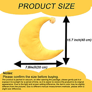 XiRiDa Moon Pillow Plush Stuffed Moon Shaped Toy Throw Cushion for Kids, 15.7"×7.8"