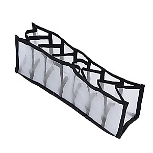 Orenic Mesh Bras Storage Box, Multi Purpose Foldable Drawer Divider for Underwear, Bras, Socks, Jeans, Panties, Leggings, T-Shirts, Foldable Compartment Storage Box Drawer Organizer(7cells)