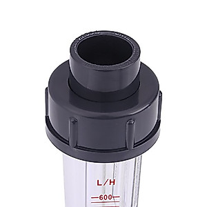Peak Flow Meter,Tube Type Instantaneous Liquid Water Flow Meter, 60 600L H Plastic Tube Liquid Water Rotameter LZS 15D Flow Meter