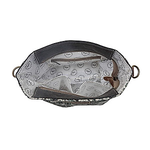 Myra Bag Labyrinthian Small & Crossbody Bag Upcycled Cotton & Leather S-2869