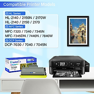 USUPERINK High Yield Compatible Toner Cartridge Replacement for Brother TN360 TN-360 TN330 TN-330 to use with HL-2170W HL-2140 DCP-7040 MFC-7840W MFC-7320 MFC-7340 MFC-7345N (Black, 1-Pack)
