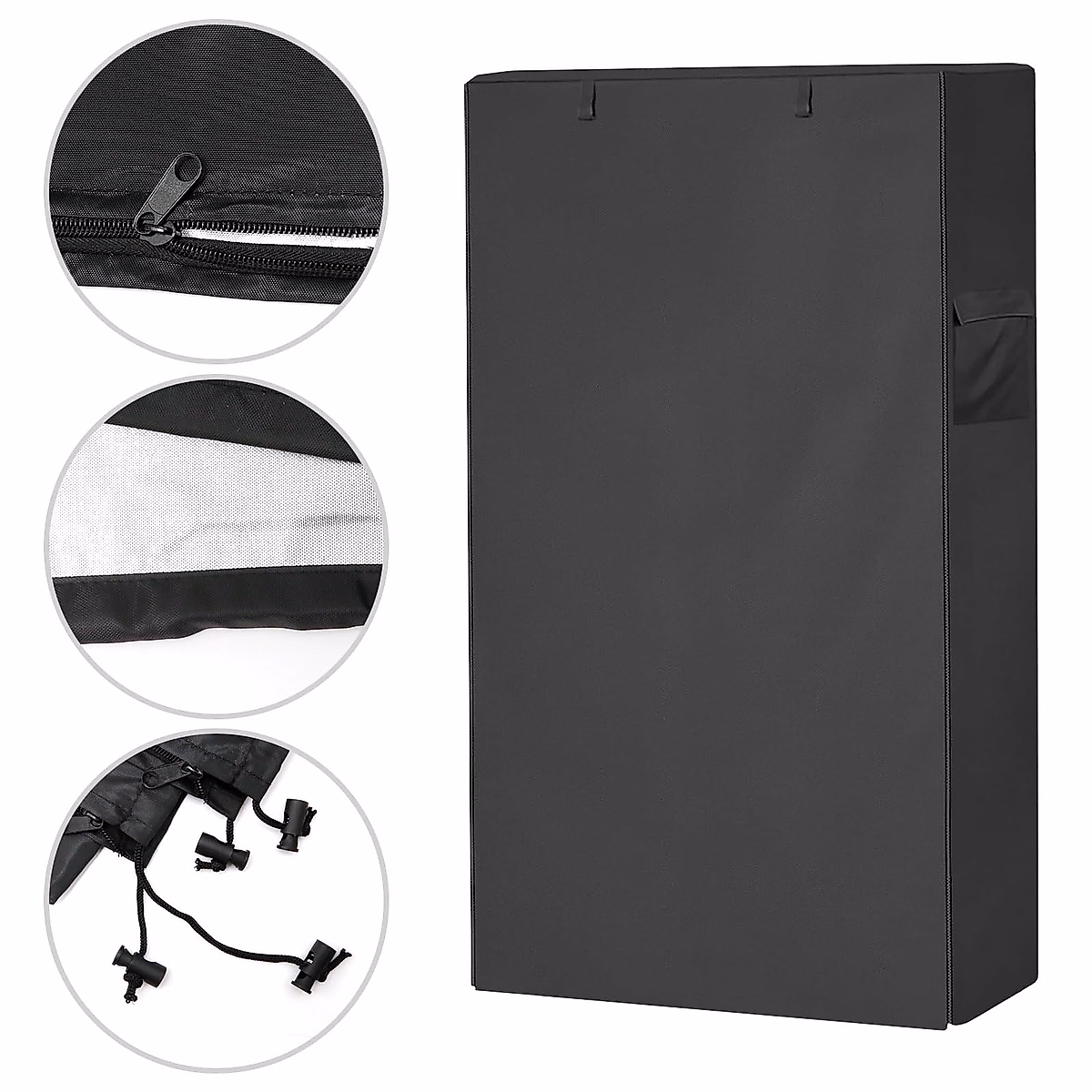 VIKKSAER Dustproof Shelf Cover, 36" W x 18" D x 72" H, Heavy Duty Waterproof Storage Shelving Cover, Steel Organizer Wire Rack Covers, Shelf Display Rack Protector Cover with Zipper (Black)