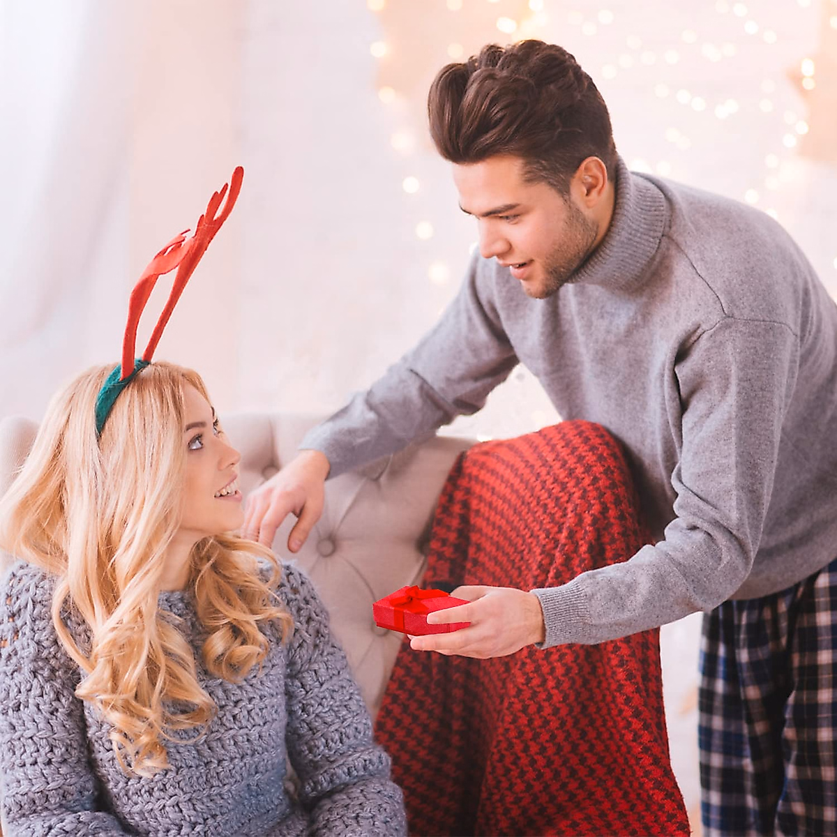 Lainrrew 12 Pcs Gift Box Set, Jewelry Gift Boxes Necklace Bracelet Earring Ring Box Cotton Filled Cardboard Paper Jewelry Box Gift Cases Bulk for Wedding, Engagement, Anniversaries (Mix 2)