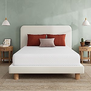 EGO White 8 Inch Full Memory Foam Mattress, Gel Green Tea Mattress Bed in a Box, CertiPUR-US Certified, Double Mattress, 54"x75", Medium Firm