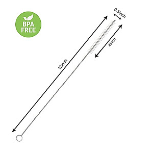 Straw Cleaner Brush for Stanley, 6Pcs Reusable Extra Long Straw Cleaner for 40/30/20 oz Stanley Mug, 10mm Wide Drinking Straw Cleaning Brush for Sippy Cup, Water Bottle and Tubes