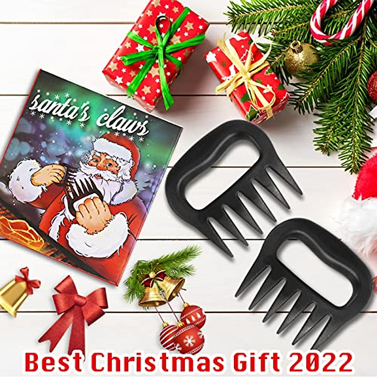 SANTAMADE Santa's Claws Stocking Stuffers for Men Women, Meat Claws for Shredding and Marshmallow Roasting Sticks