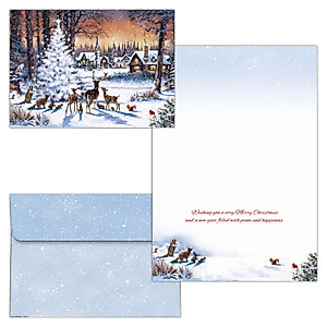 Crown Point Graphics 30 Count Woodland Glitter Christmas Cards
