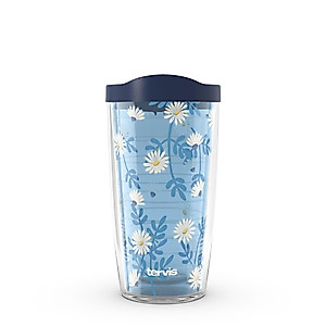 Tervis Skyfall Daisies Made in USA Double Walled Insulated Tumbler Travel Cup Keeps Drinks Cold & Hot, 16oz, Classic