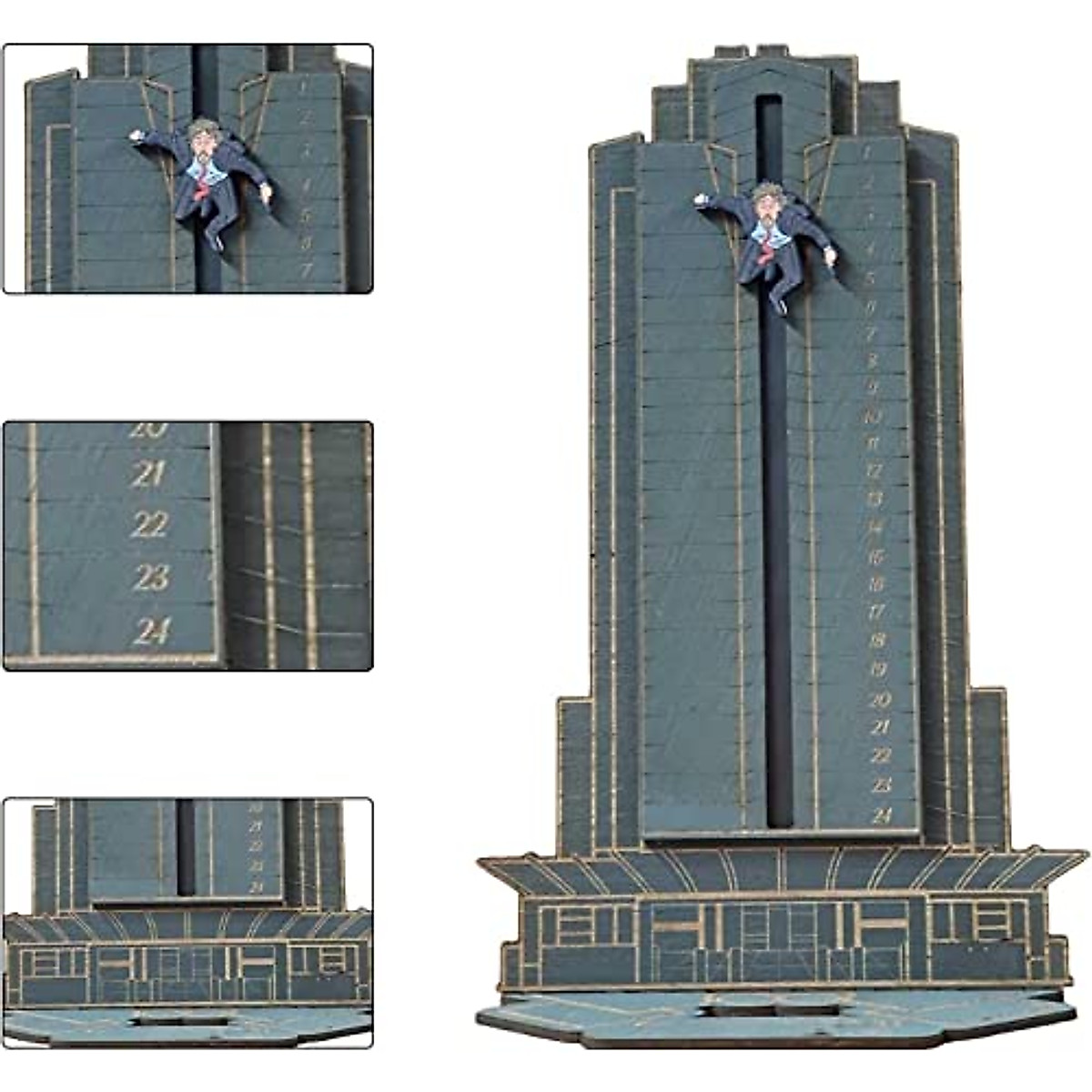 Deadly Wooden Advent Calendar for Christmas Countdown, Hans Gruber Dropped Nakatomi Plaza (Large)