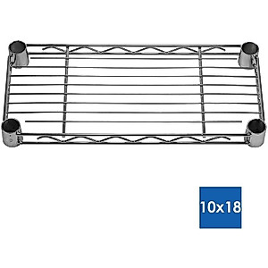 Shelving Inc. 10" d x 18" w x 96" h Chrome Wire Shelving with 5 Tier Shelves, Weight Capacity 800lbs Per Shelf