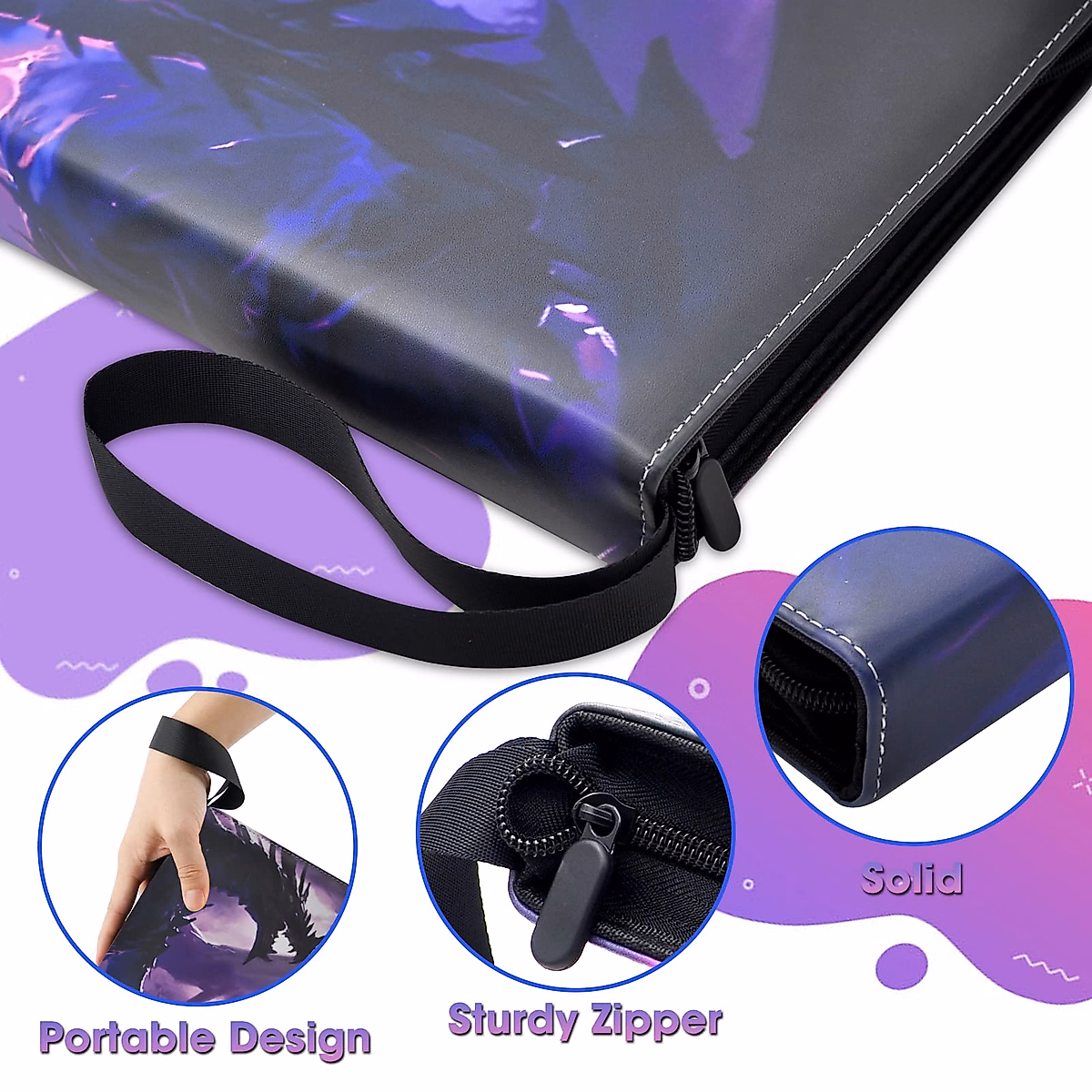 Card Binder for Trading Cards | 9 Pocket with 50 Sleeves up to 900 Cards | Holder Album School Choice for 1-18 Year Boys/Girls | Trading Card Binder Display Case (Card not included) (M1)