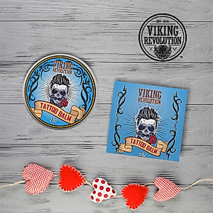 Viking Revolution Tattoo Care Balm for Before, During & Post Tattoo Safe, Natural Tattoo Aftercare Cream Moisturizing Lotion to Promote Skin Healing, Skin Moisturizer, (2oz,1 Pack)