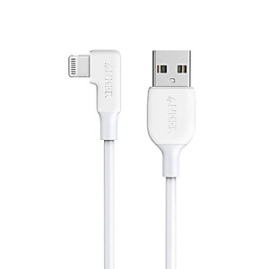 Anker USB-A to 90 Degree Lightning Cable (3 ft), MFi Certified, Compatible for iPhone SE / 11 Pro/X/XS/XR / 8 Plus/AirPods Pro, iPad 8, iPod Touch, and More(White)