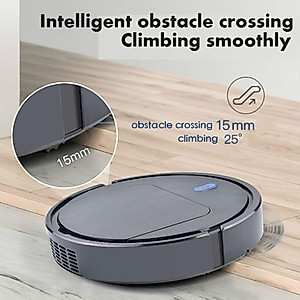 LOVIVER Robot Vacuum Cleaner, Super-Thin,Quiet, Self-Charging Robotic Vacuum Cleaner, Cleans Hard Floors to Medium-Pile Carpets - Black