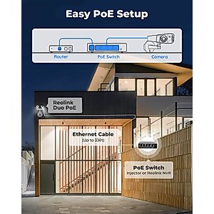 REOLINK 4K PoE NVR 8 Channel Pre-Installed 2TB Hard Drive RLN8-410 Bundle with 2X Reolink Duo PoE (150° Viewing Angle, Human/Vehicle Detection, Motion Spotlight Color Night Vision, Two Way Talk)