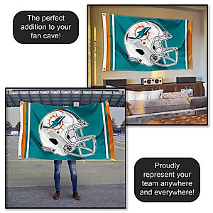 WinCraft Miami Dolphins New Helmet Grommet Pole Flag