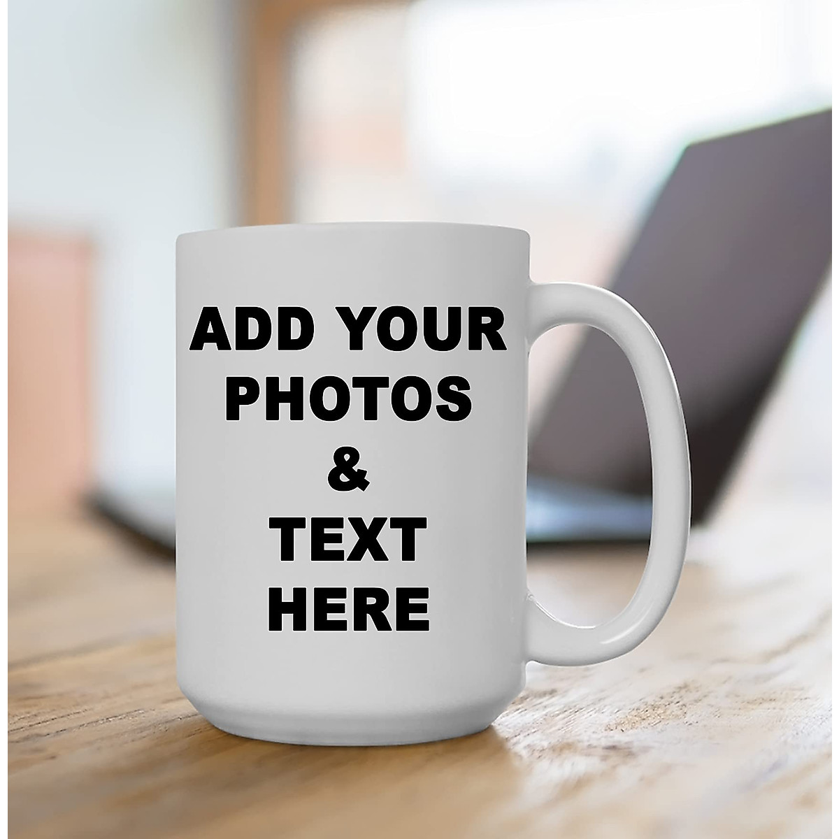 Sweet Love Custom Mug, Custom Photo Name Text White Mug Cup, Personalized Picture Coffee Mug, Add Multiple Personalized Text Images To Mug, Custom Gift for Birthday (15 Ounce White Mug)