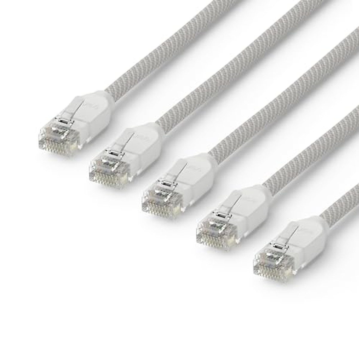 Amazon eero CAT6a Ethernet cable - Supports 10 gigabit+ speeds, 3 foot, 5-pack, Arctic White