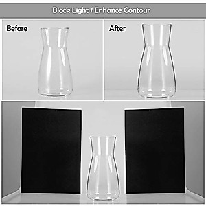 Meking 3 in 1 Photography Reflector Cardboard, 17 x 12 inches Folding Light Diffuser Board for Still Life, Product and Food Photo Shooting - Black, Silver and White, 2 Packs