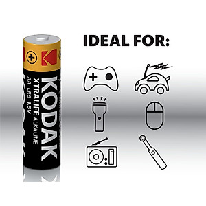 KODAK AA Batteries - Alkaline Batteries, 1.5V Mignon LR06 MN1500 AM3 Battery Pack (60 Count) (Qty 60.)