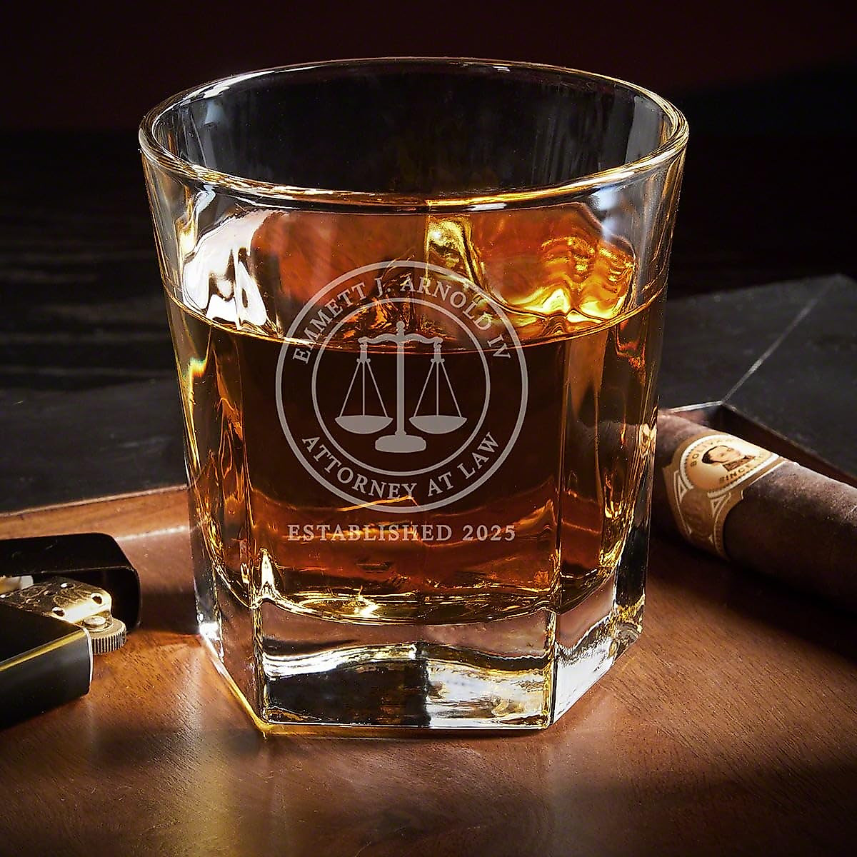 Scales of Justice Personalized Whiskey Gifts for Lawyers (Custom Product)